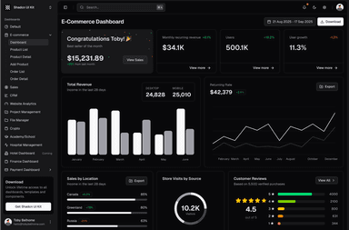 Admin Dashboard - Shadcn UI Kit
